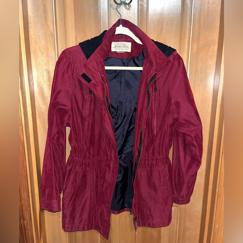 Authentic St Johns Bay Dark Red Rain Jacket - Gem